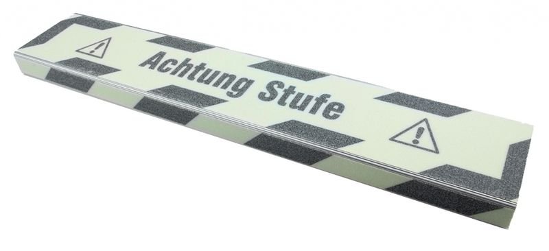Achtung Stufe - Antirutsch-Treppenprofile mit Warntext ...