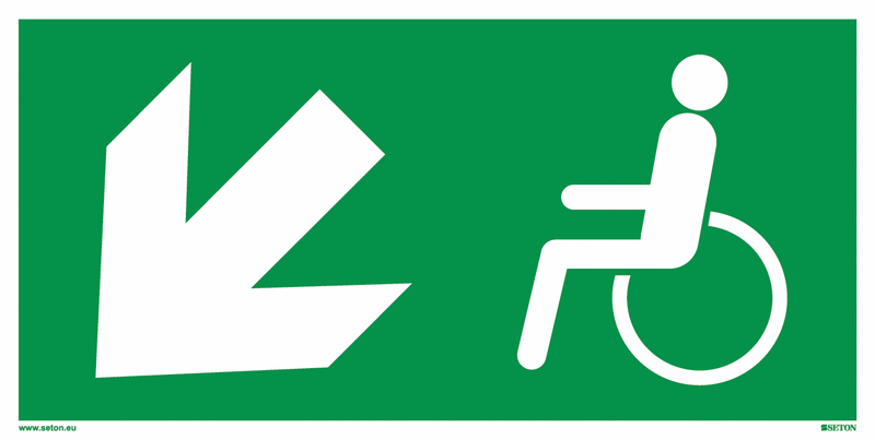 "Notausgang für Behinderte, links schräg runter" kaufen | SETON