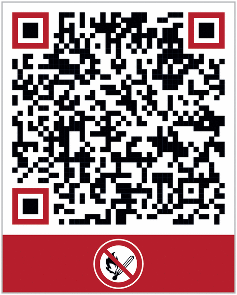 QR-Code Aufkleber "Keine Flamme [...] Rauchen verboten" | SETON