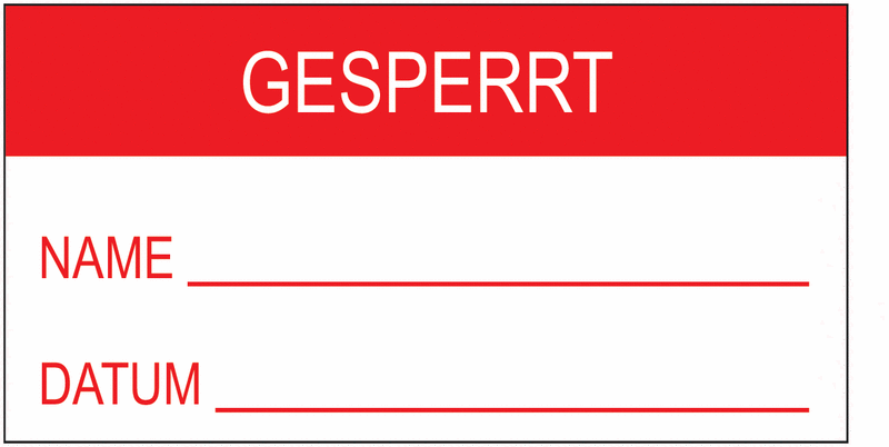 Gesperrt - Etiketten auf Karten, beschriftbar | SETON