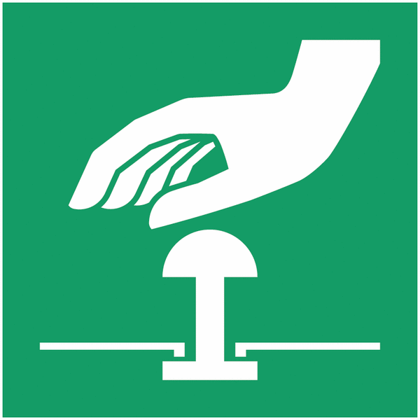 Not-Halt-Knopf - Rettungszeichen, ASR A1.3-2013, DIN EN ISO 7010 | SETON