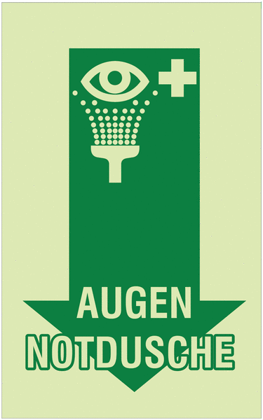 Augennotdusche - Rettungszeichen-Deckendreiecke mit Text für Erste ...
