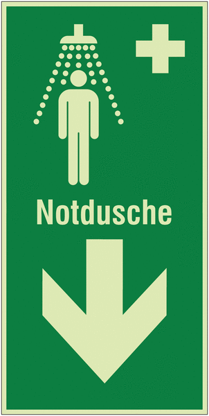 Notdusche - Erste-Hilfe-Kombischilder mit Richtungshinweis | SETON