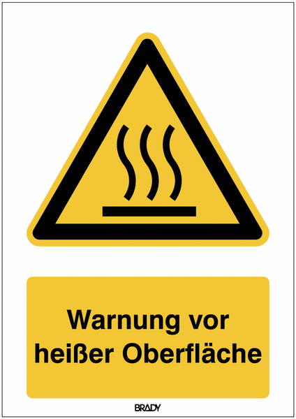 Warnschild mit Text "Warnung vor heißer Oberfl." kaufen | SETON