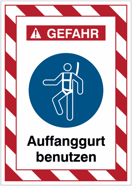 Gebotsschilder "Auffanggurt benutzen" bestellen | SETON