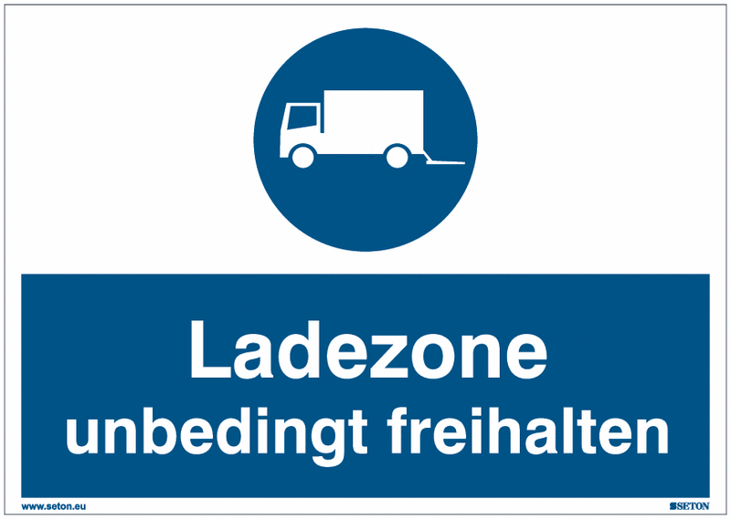 Ladezone unbedingt freihalten - Gebotsschilder Ladezone, praxiserprobt ...
