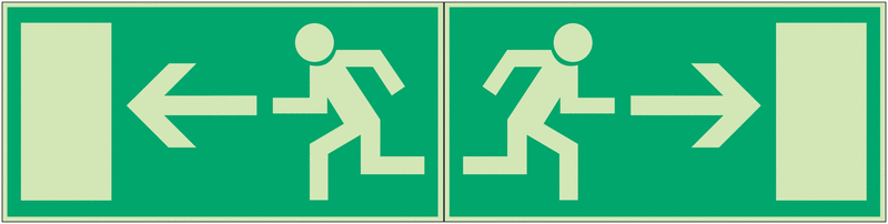 Rettungsweg links/rechts - Fahnen-, Winkel-, Deckenschilder mit ...